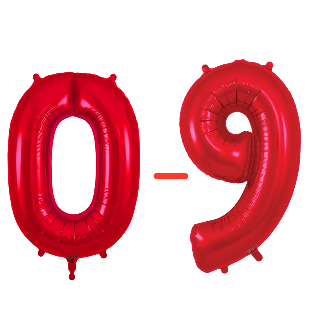 Oaktree Red Foil Numbers 0-9 – Pro Balloon Shop